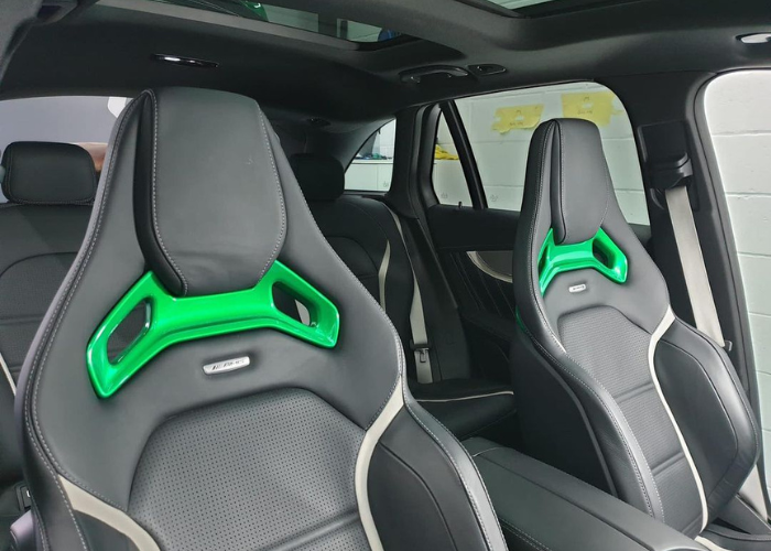 Mercedes AMG colour coded seats - Prestige Graphics